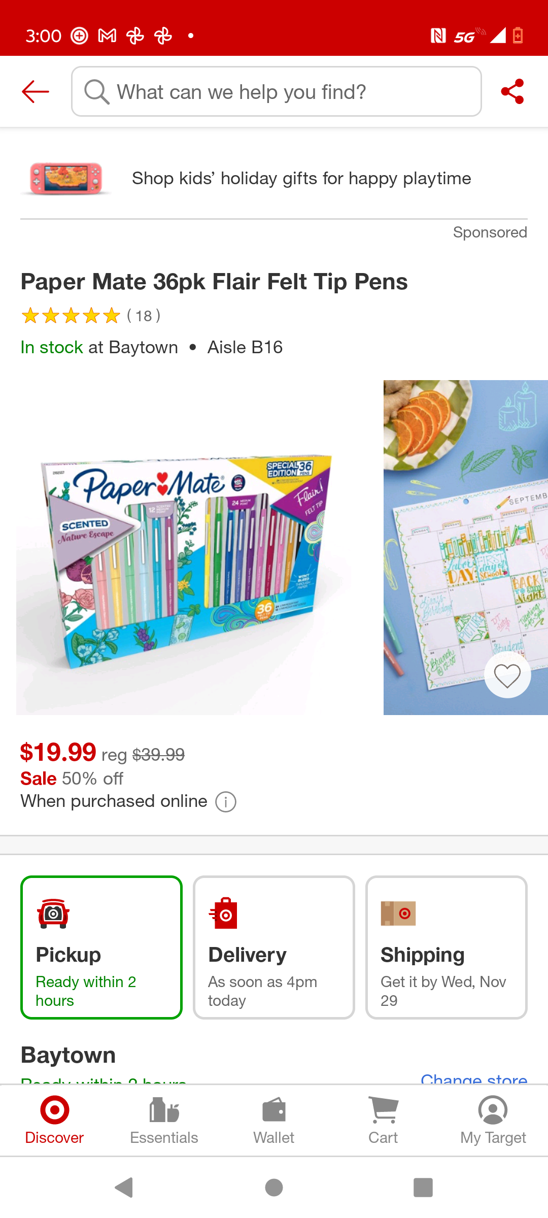 Great deal on Flair pens at Target