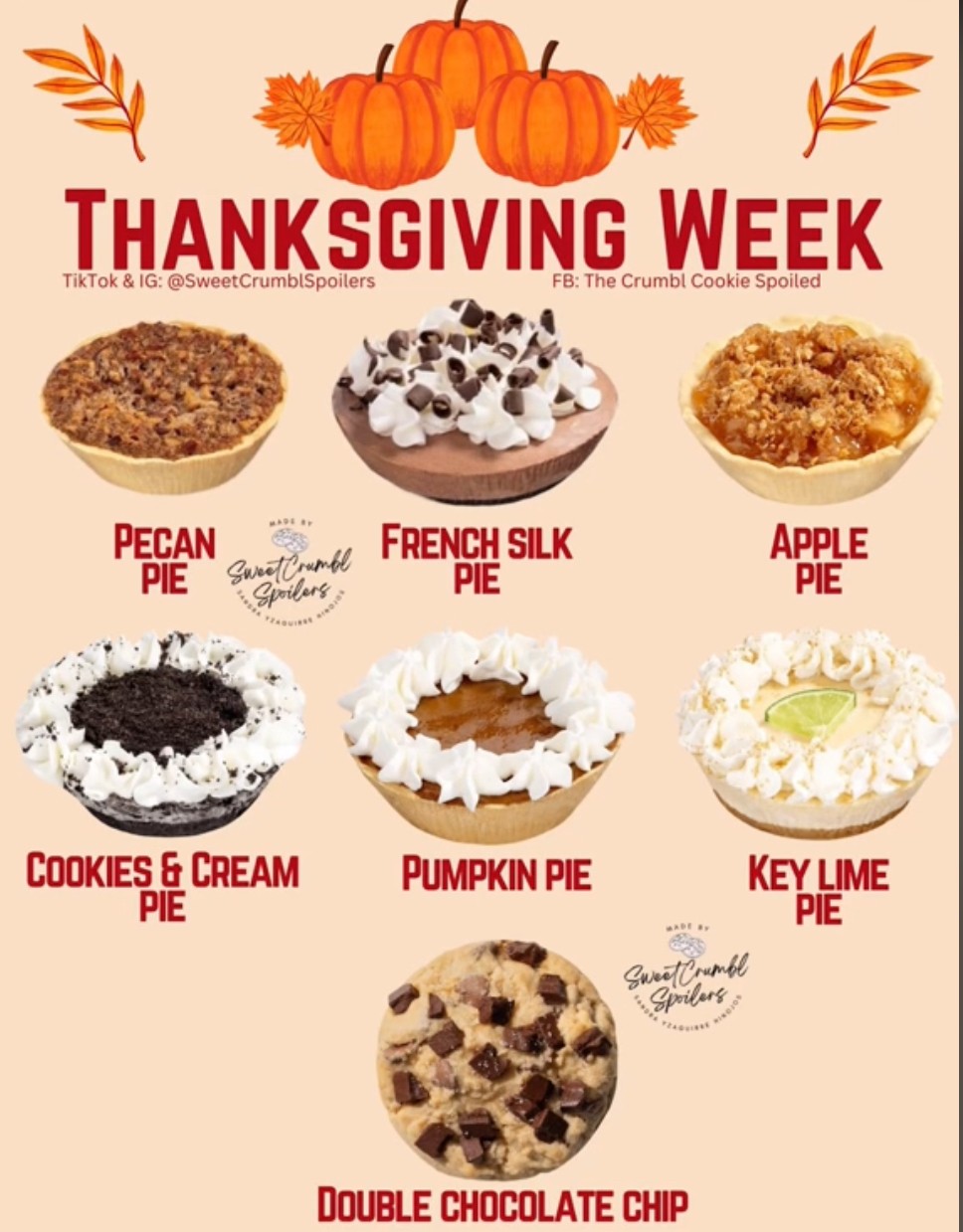 Crumbl Cookie for next week!