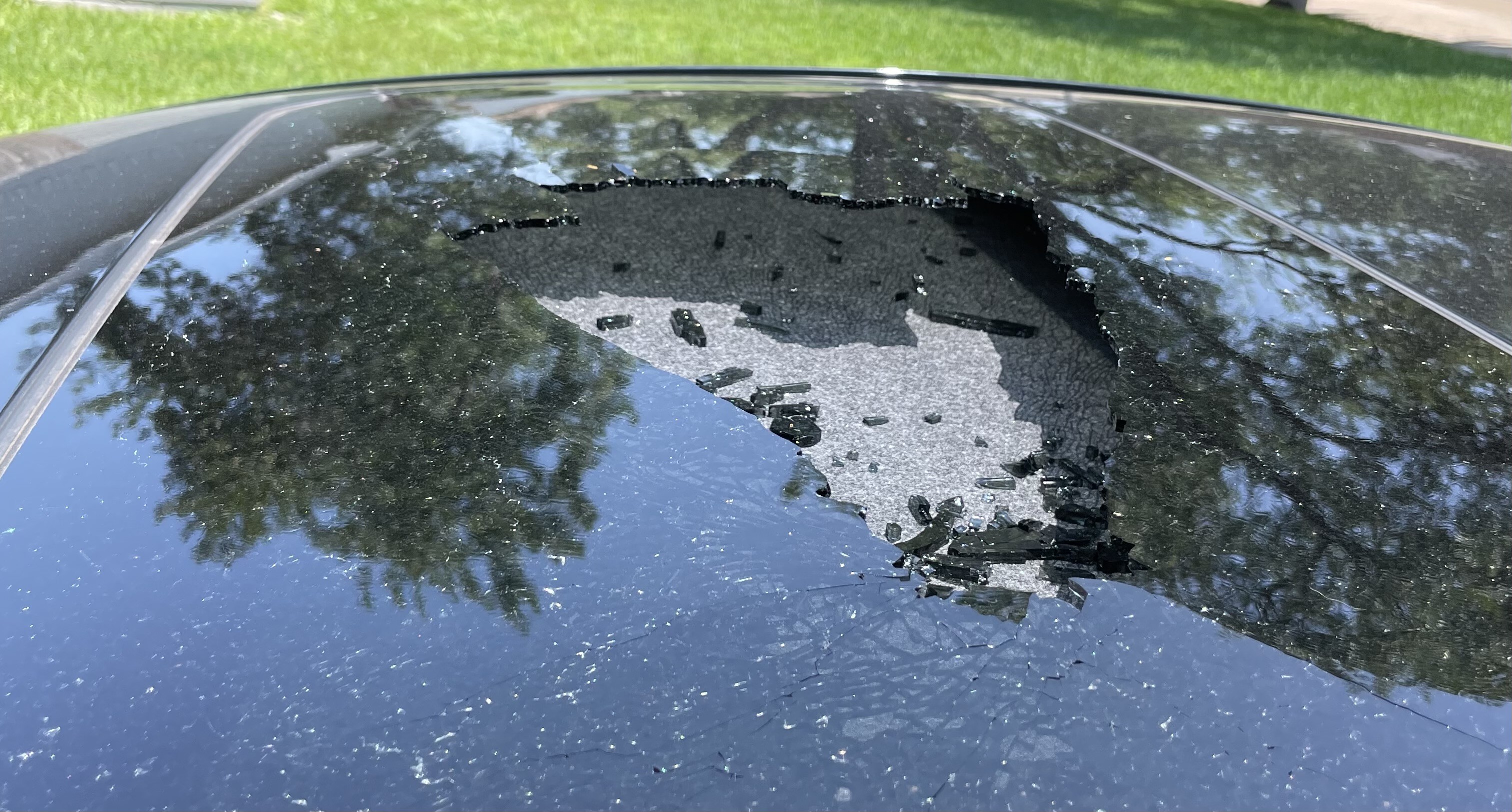 My sunroof "exploded" when I was driving down the freeway. Thing