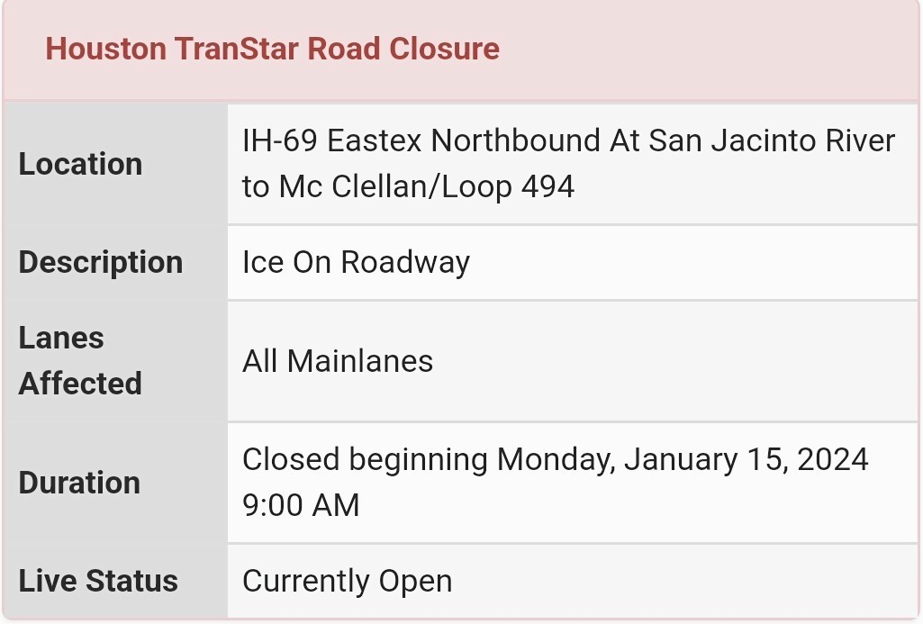 Houston TranStar Map