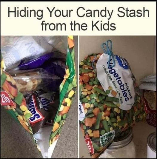Great idea for hiding candy from the kids!