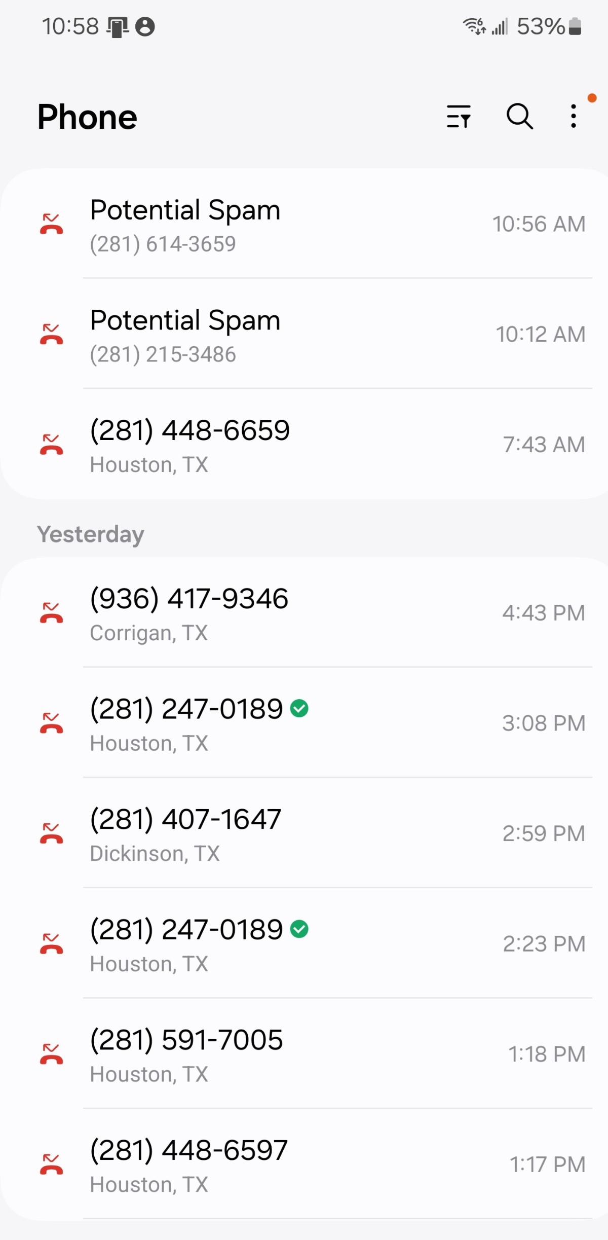 Telephone spam