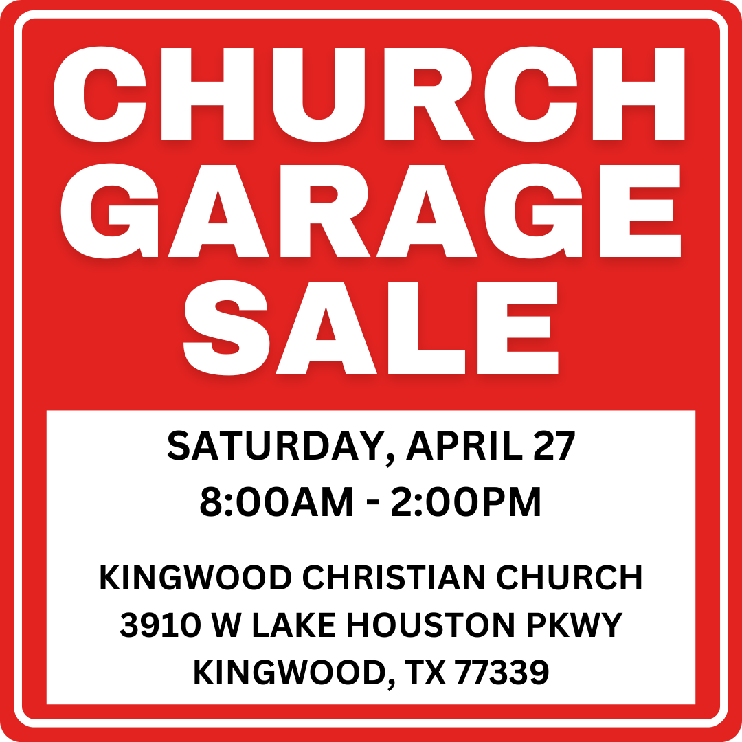 Church Garage Sale, This Saturday - April 27.