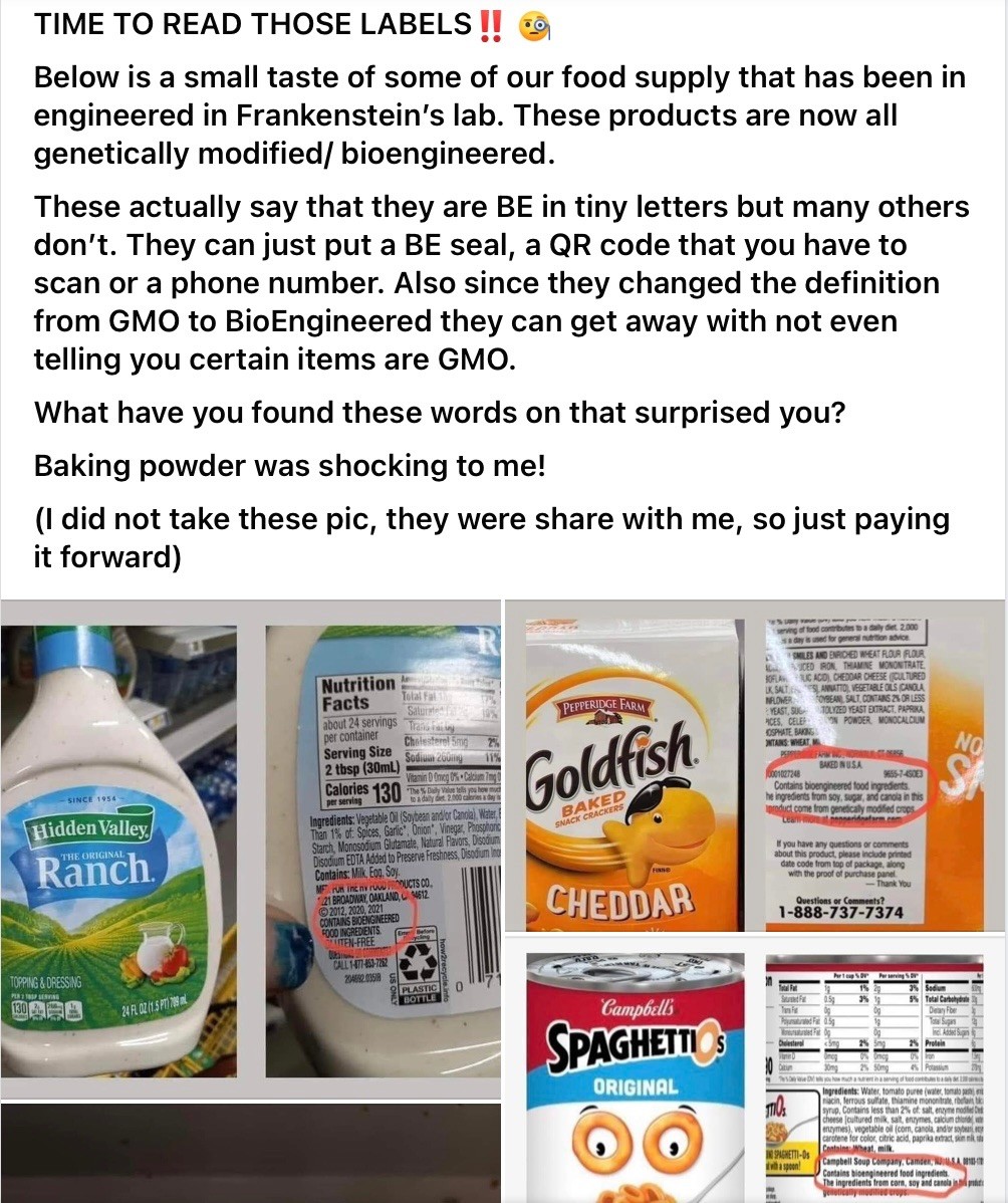 Bioengineered food - read those labels