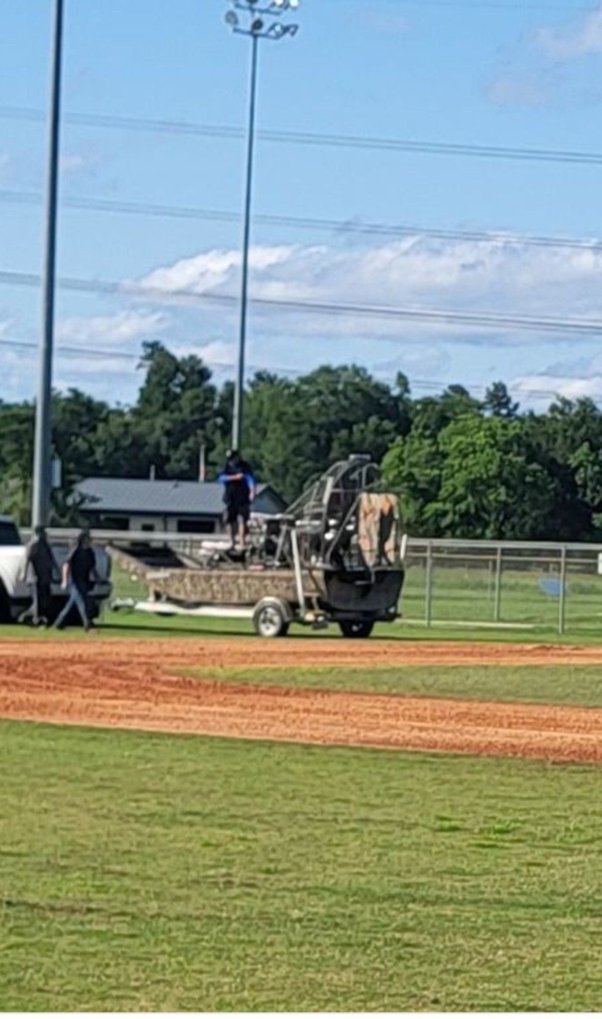 Drying baseball fields for EMC Allstars tournament this weekend.