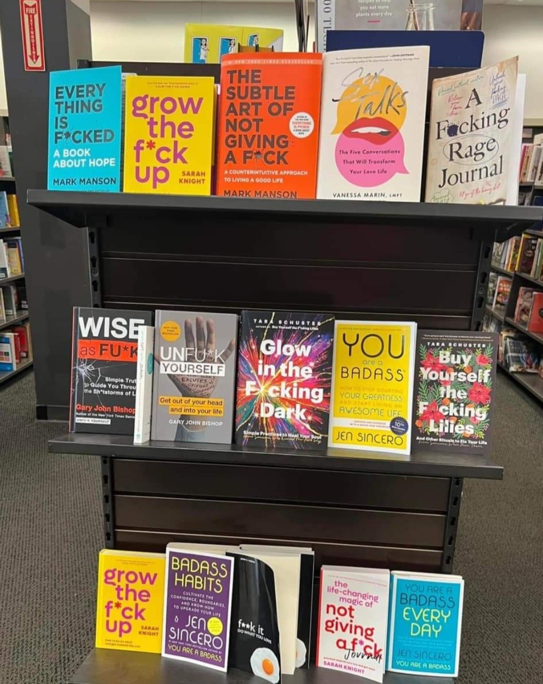 When the book store merchandising makes a statement self he