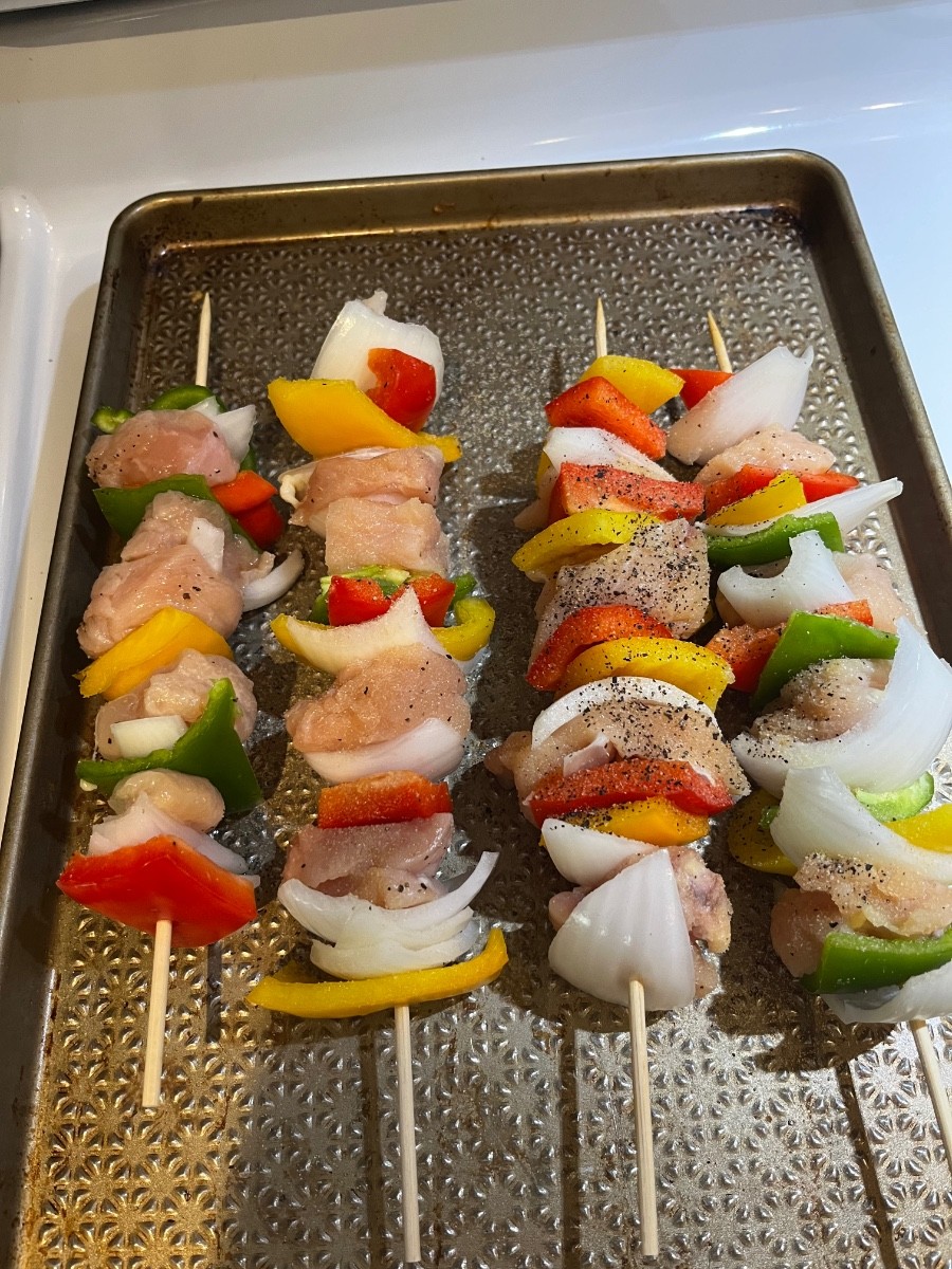 I made these chicken kabobs for dinner tonight . I even decided