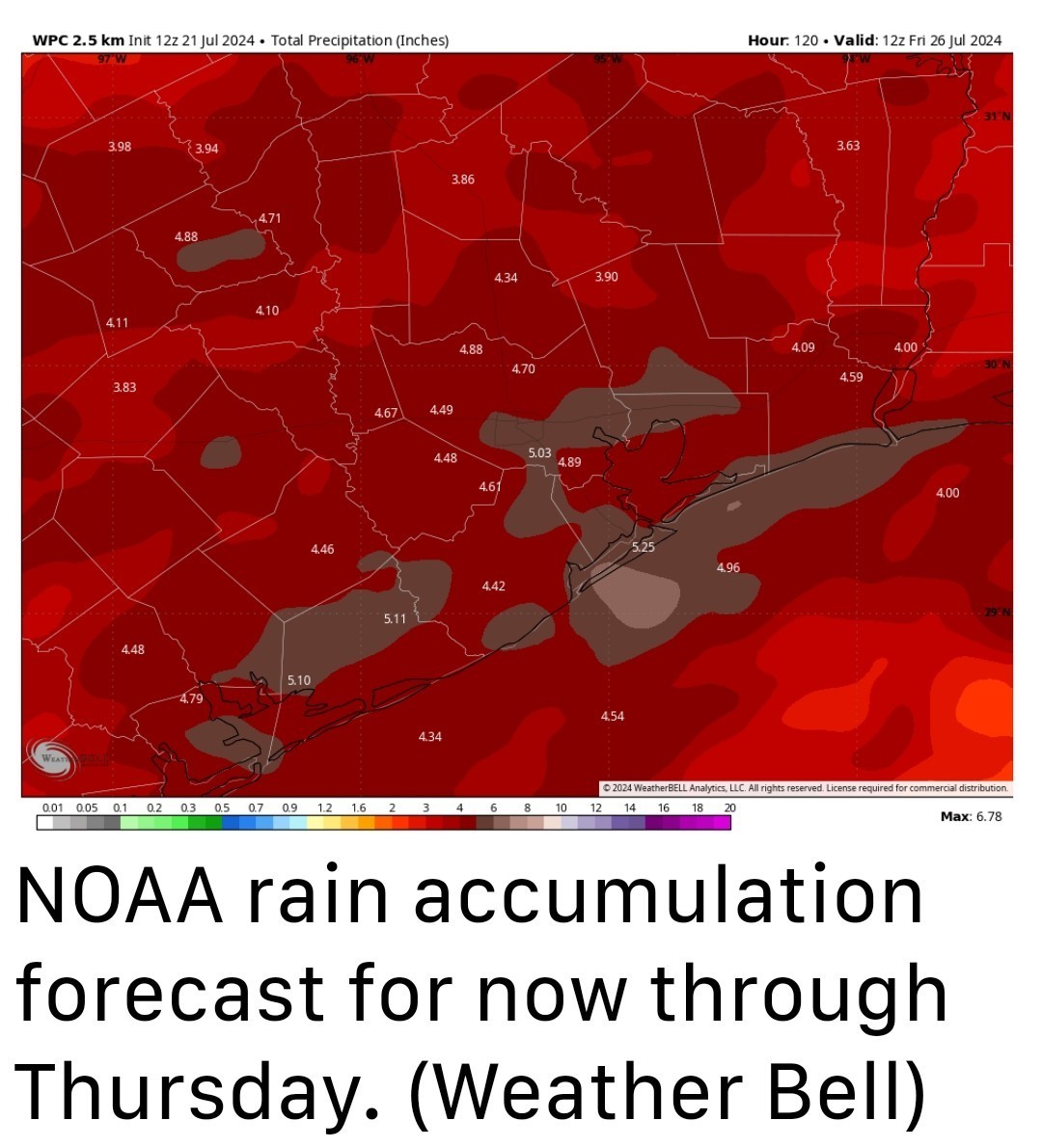 Heavy rainfall this week.