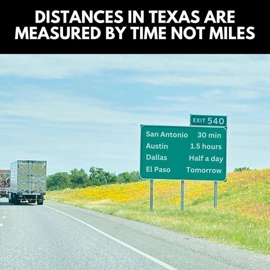 Distances in Texas!