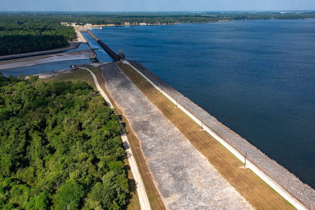 HCFCD says the new floodgates on the Lake Houston Dam are done.