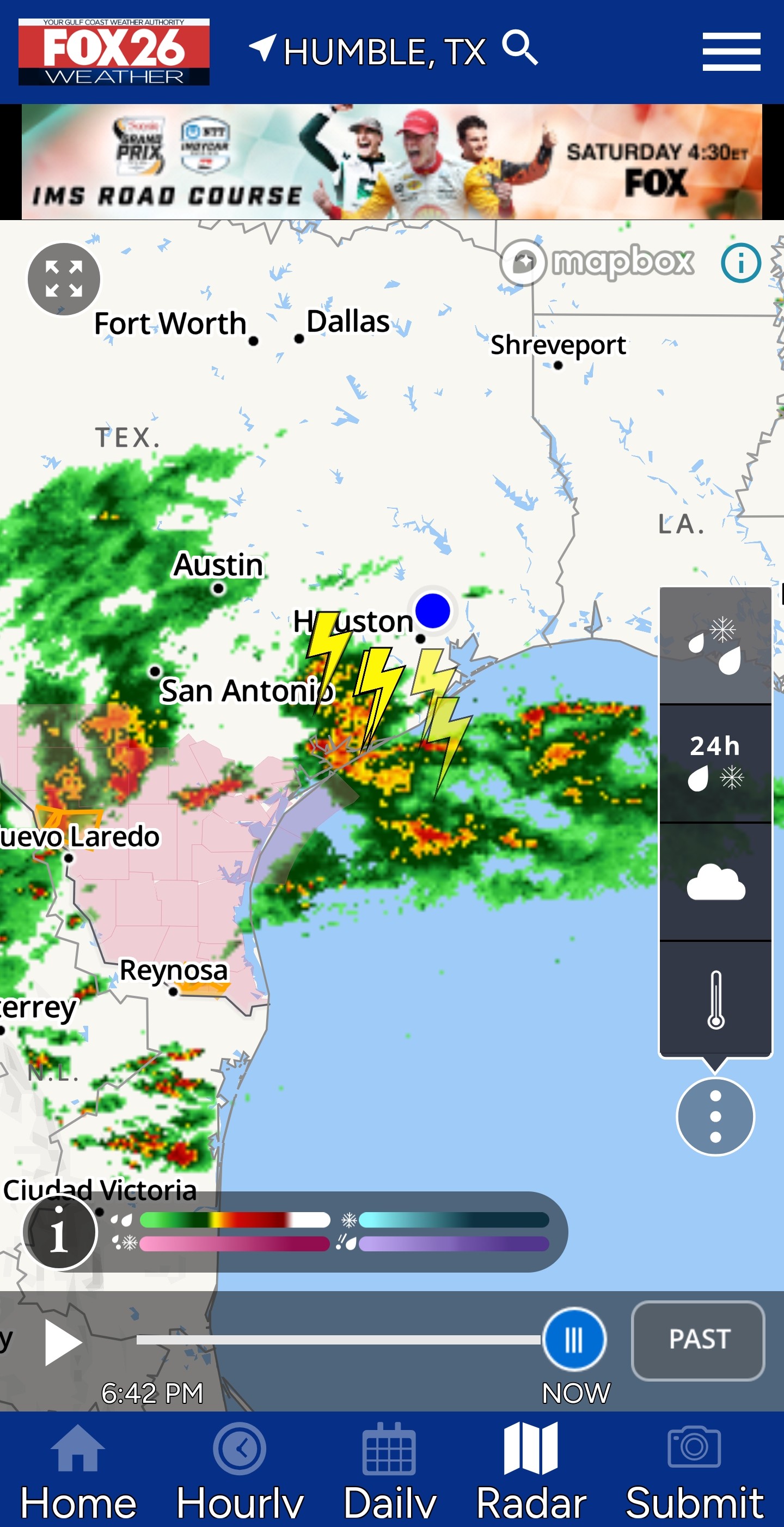 Local radar 750PM Thurs.