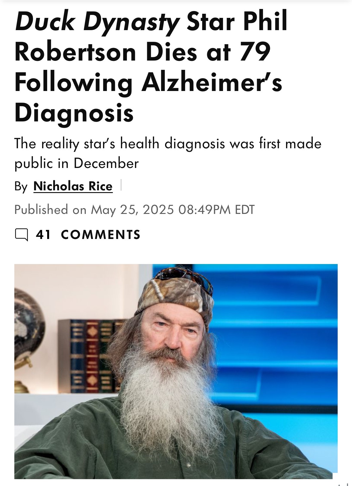 RIP Phil Robertson (Duck Dynasty)