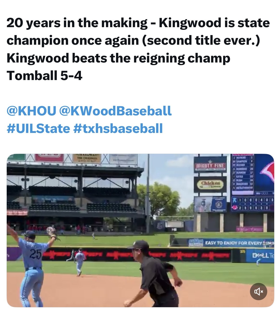 Congrats KHS baseball team!! They won the state title