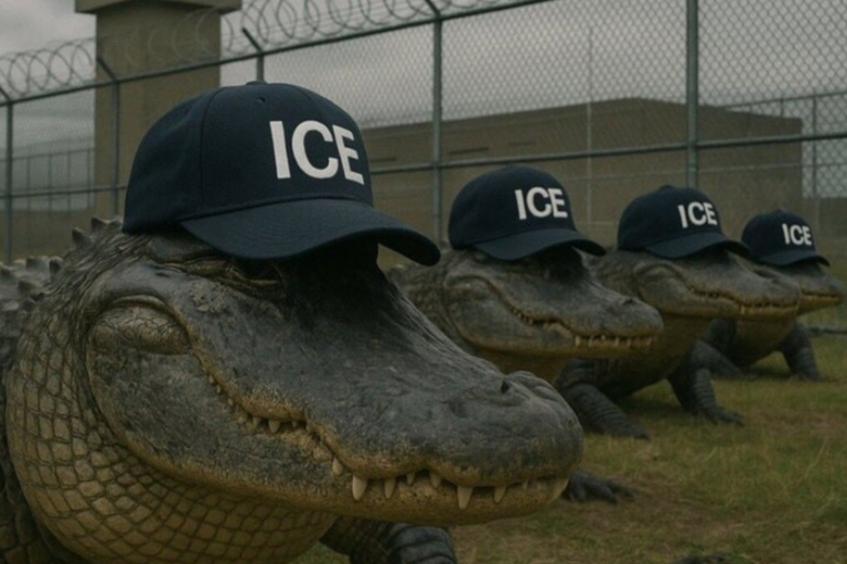 "Trump shares meme of ICE alligators outside Florida prison"