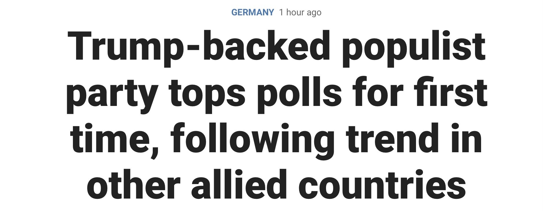 Trump backed populist party takes lead in Germany