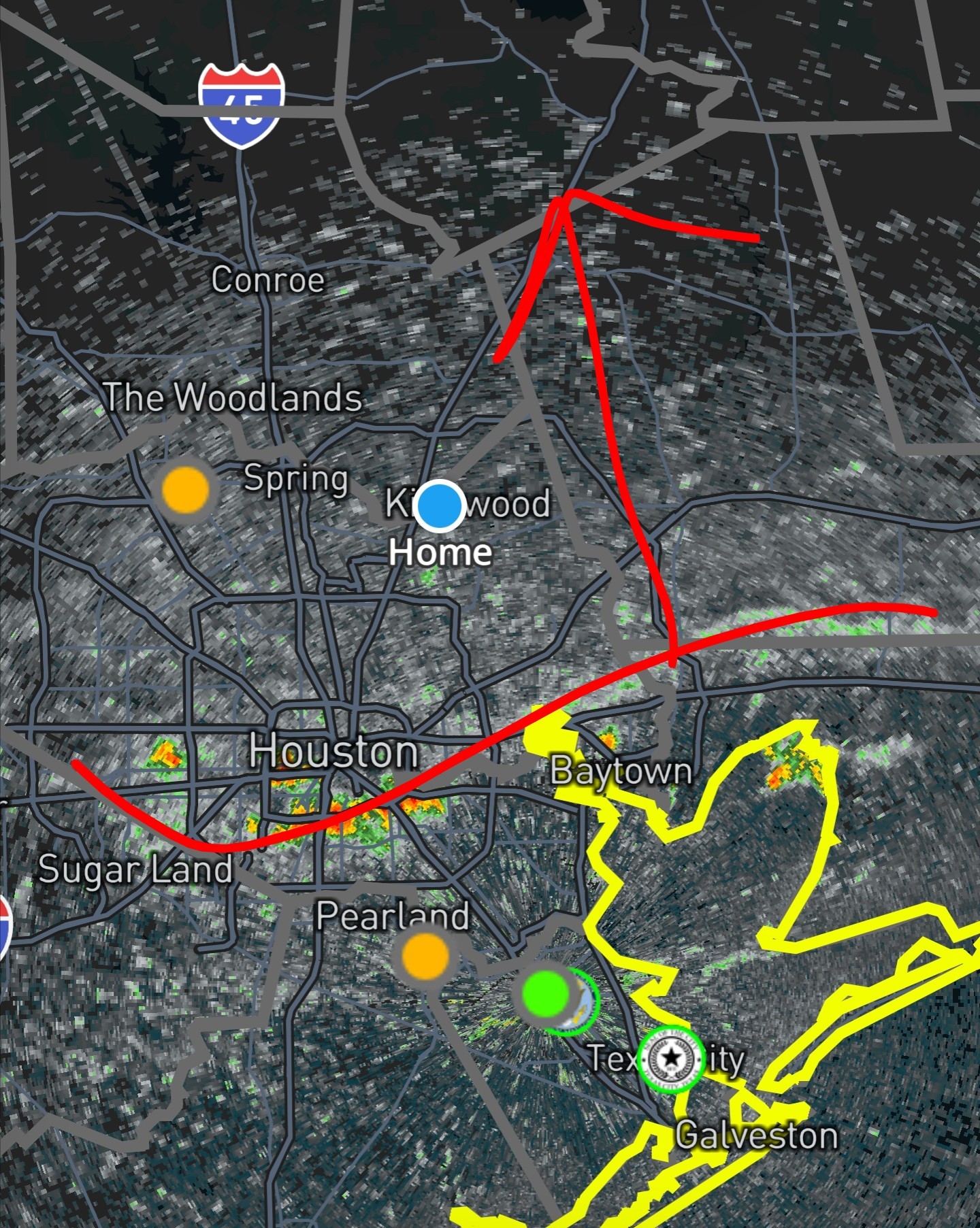 Rain at 288 and 610!