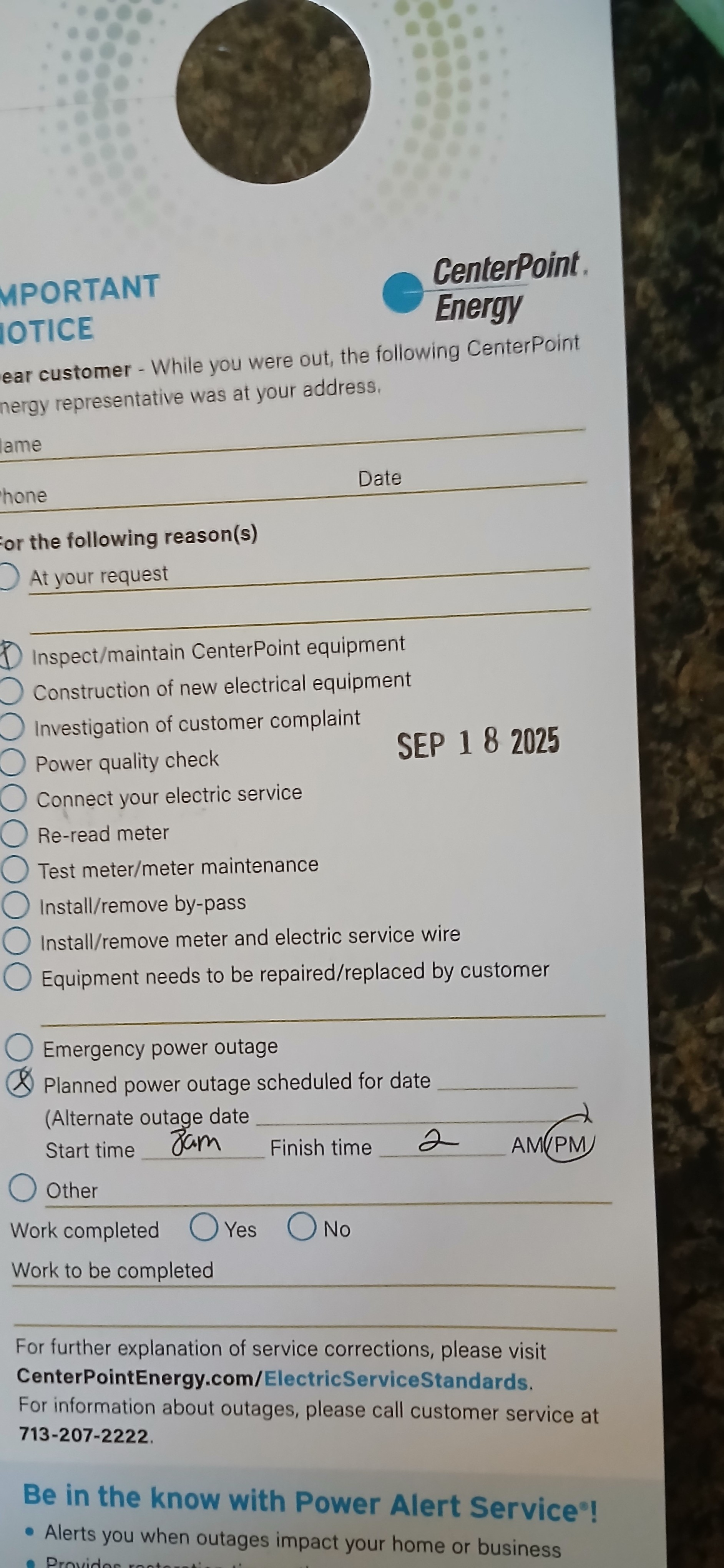 Centerpoint giving advance warning of power outages to conduct m