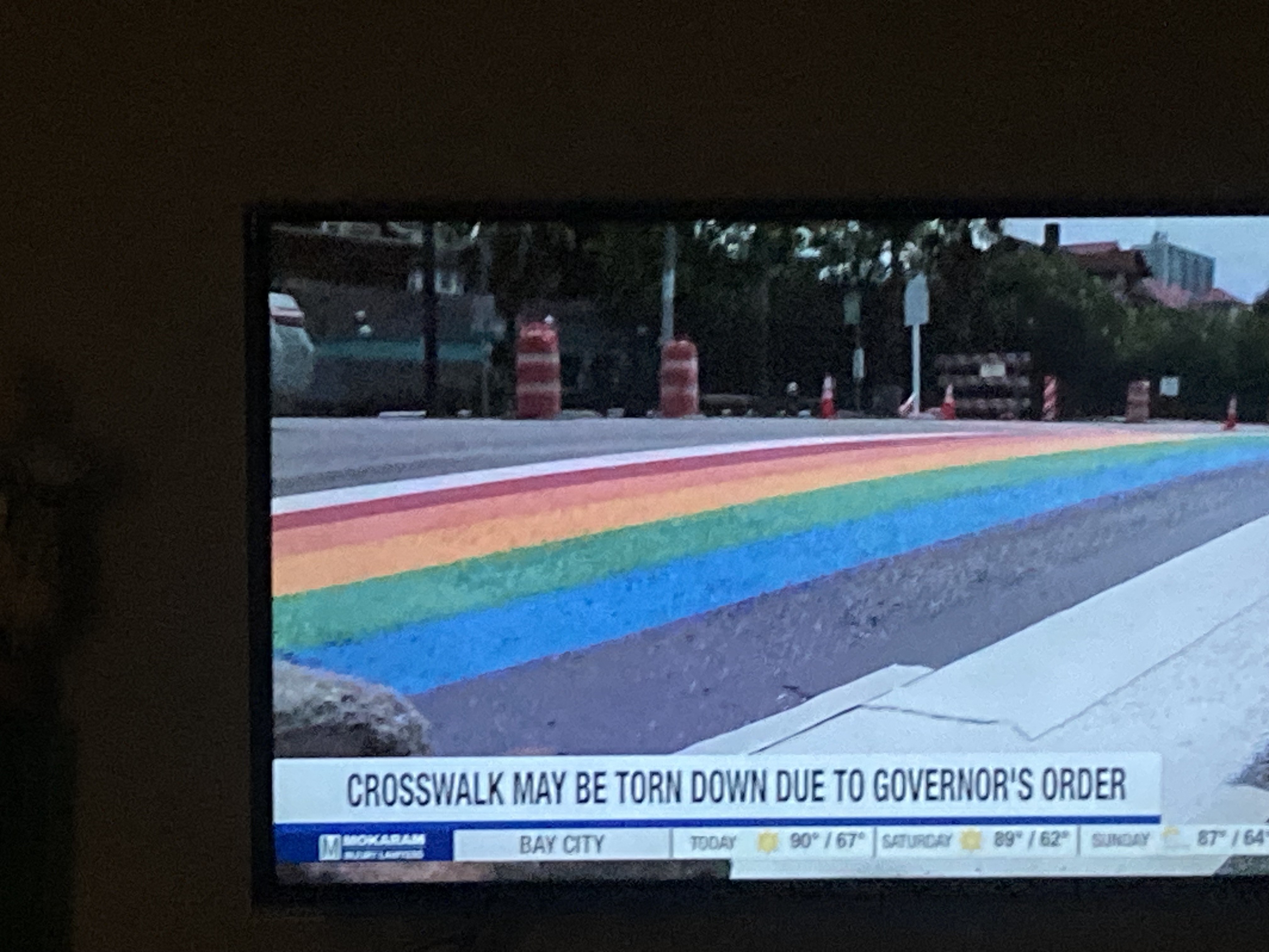 Abbott has ordered the removal of rainbow colored crosswalks in