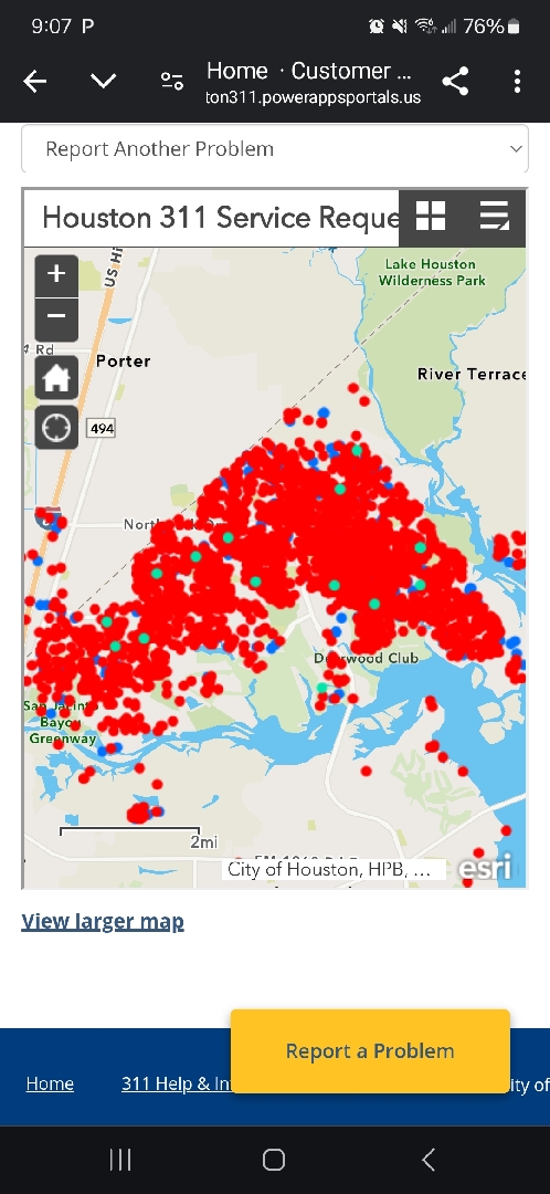 The amount of 311 service requests right now (7/20/24)