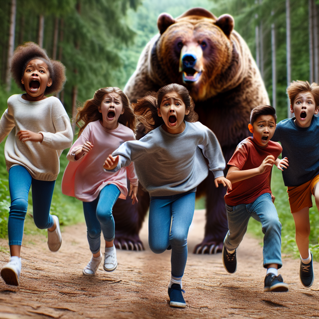 Bear going down the slide face first!